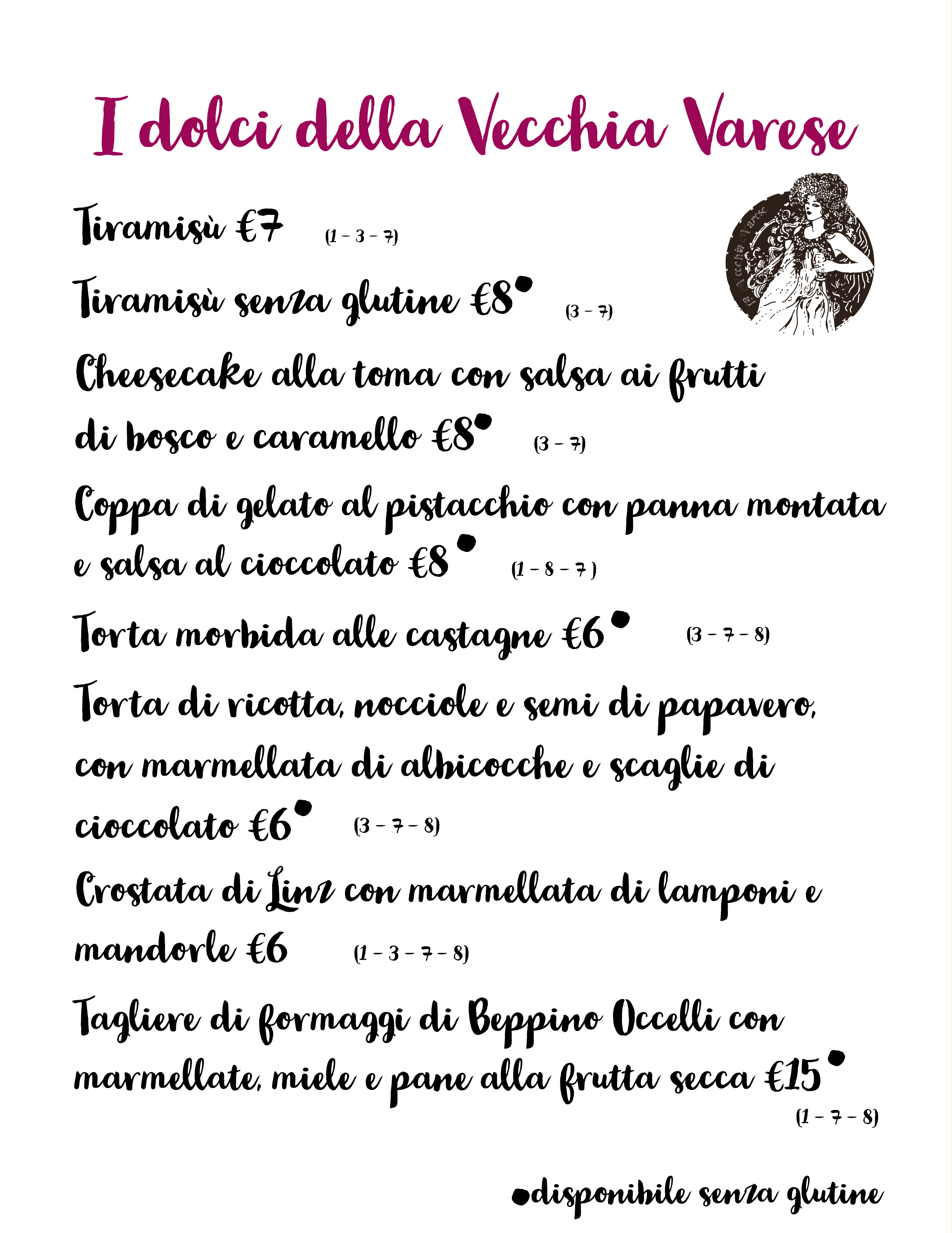 Menù Ristorante – La Vecchia Varese